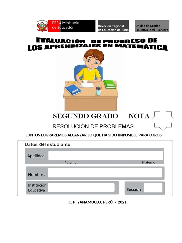 Evaluacion Matematica Segundo Grado | PDF