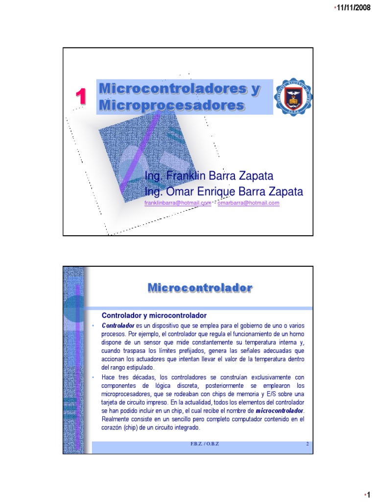 Cap 1 - Microcontroladores y Microprocesadores | PDF | Microcontrolador | Microprocesador