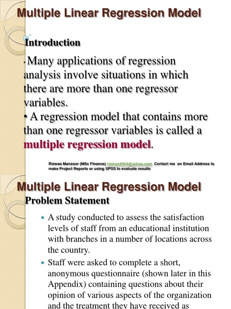 Multiple Regression Model | PDF | Regression Analysis | Multicollinearity