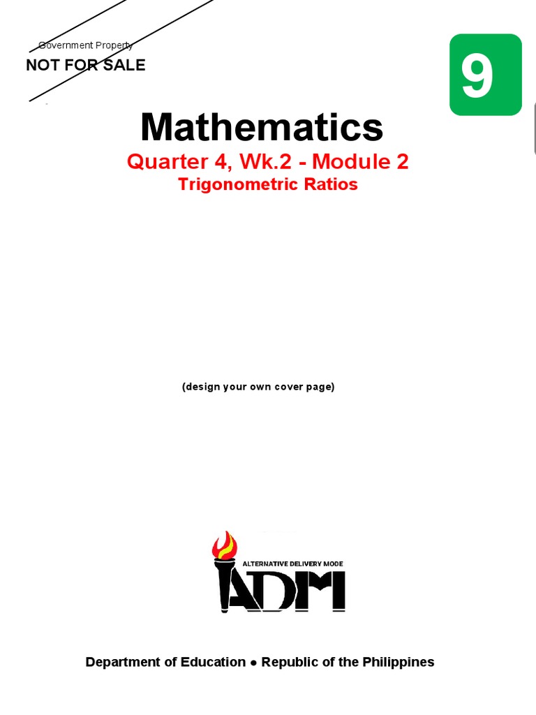 Math9 Q4 Week2 TrigonometricRatios v4 | PDF | Trigonometric Functions | Triangle