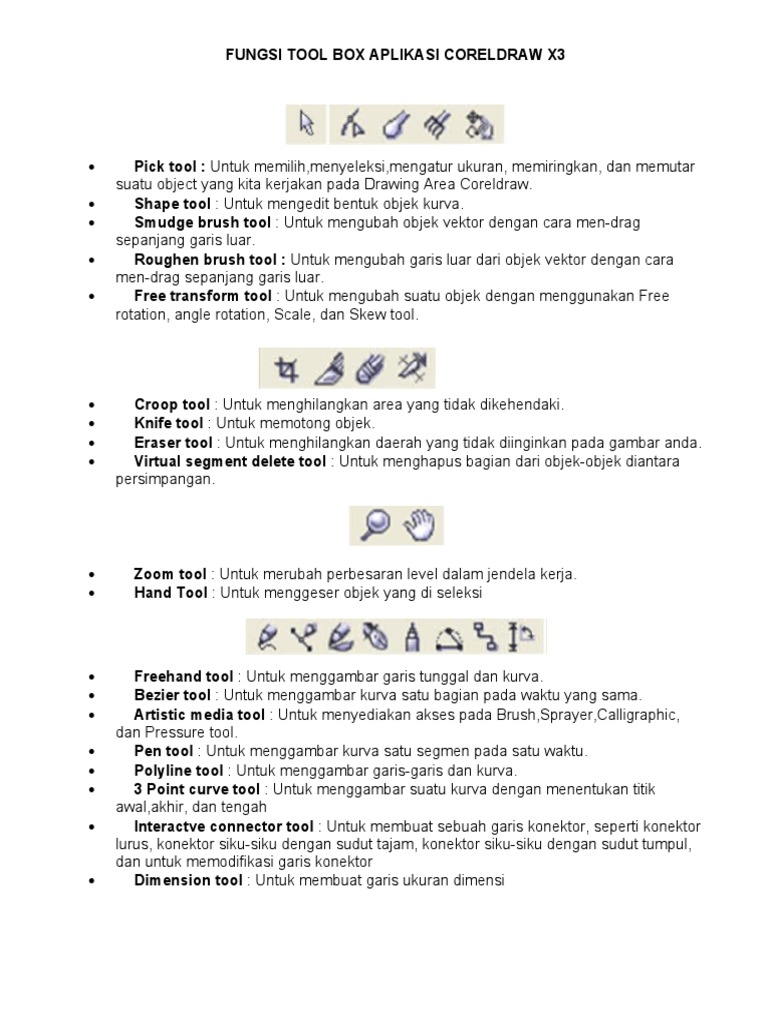 Fungsi Tool Box Corel Draw X3 | PDF