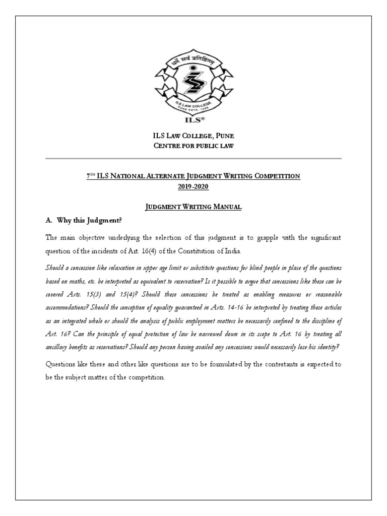 Judgment Writing Manual | PDF | Judgment (Law) | Reason