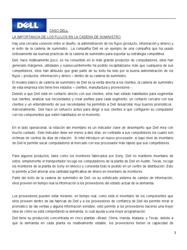 Flujos SCM - Caso Dell | PDF | Dell | Business
