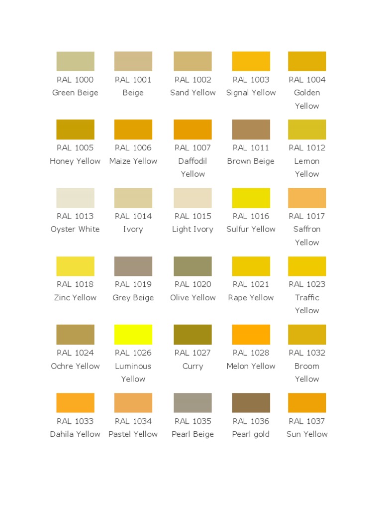 RAL Colours | PDF | Blue | Yellow