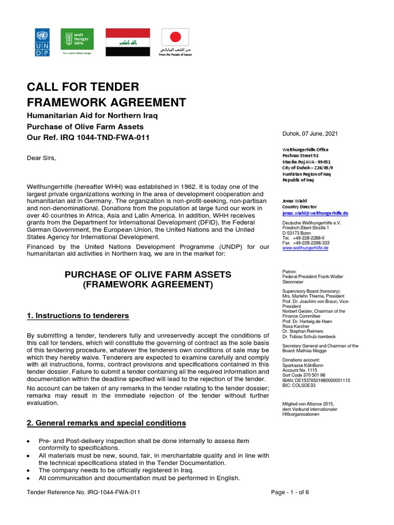 Call For Tender | PDF | Specification (Technical Standard) | United ...