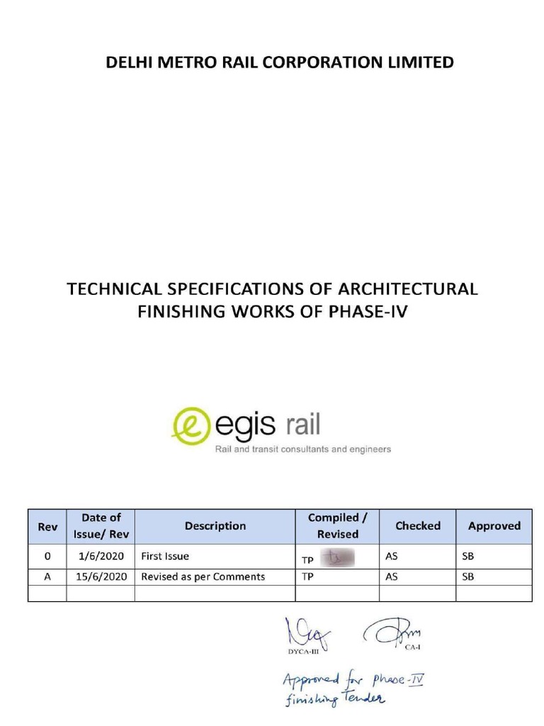 Technical Specifications of Architectural Finishing Works | PDF