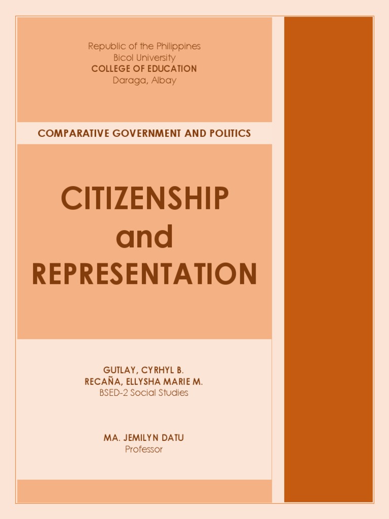 Understanding Citizenship and Representation | PDF | Citizenship ...
