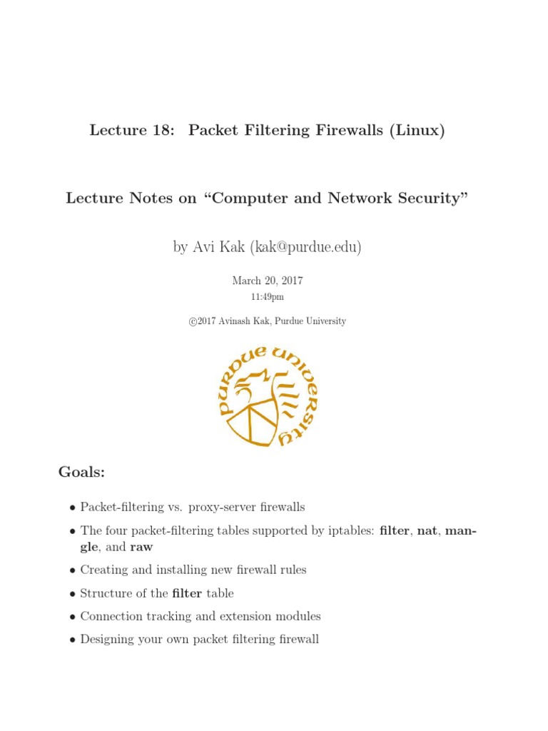 Packet Filtering Firewalls With Iptables A Demonstration Of Basic 2279