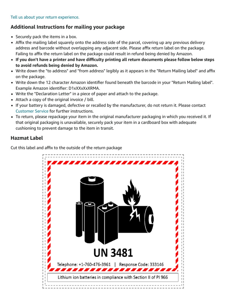 Additional Instructions For Mailing Your Package | PDF