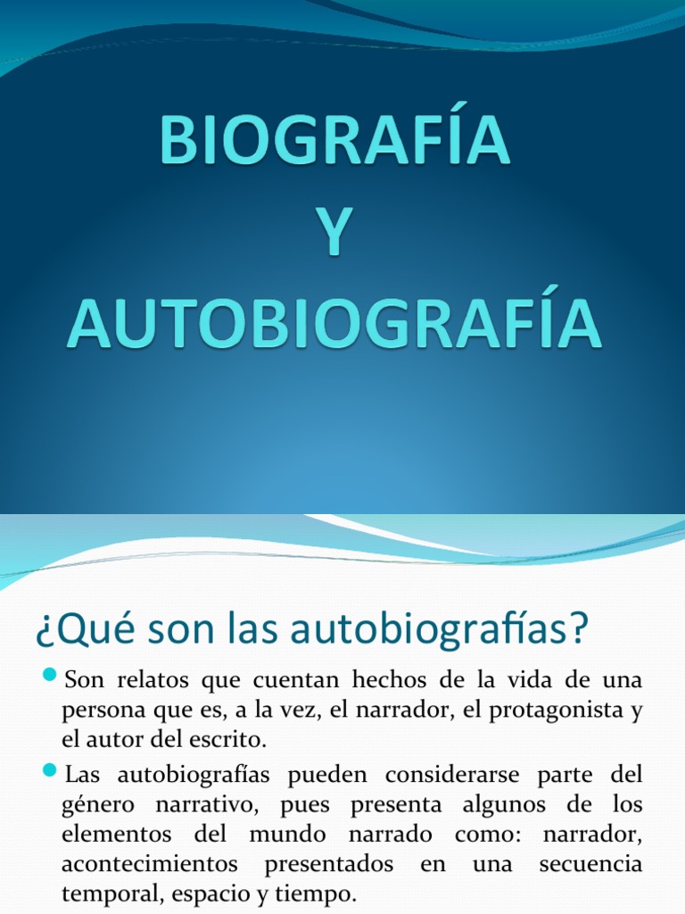 Biografia y Autobiografia | PDF | Autobiografías