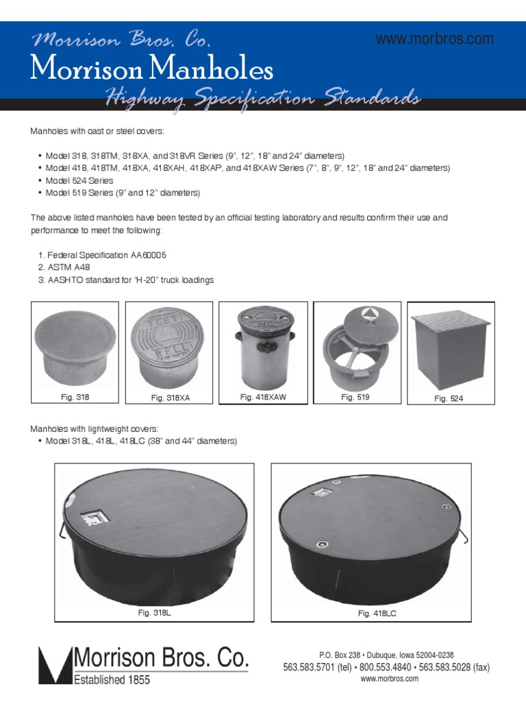 Manhole Highway Specification Standards | PDF