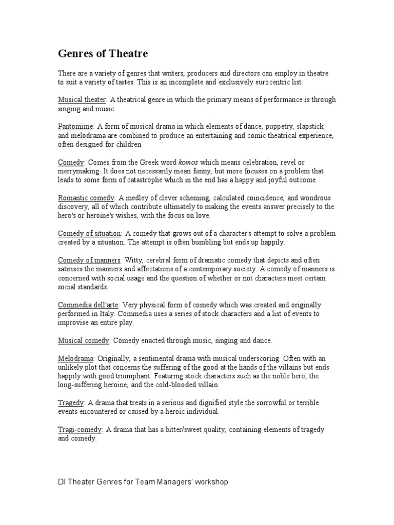 Genres_of_Theater | Comedy | Theatre