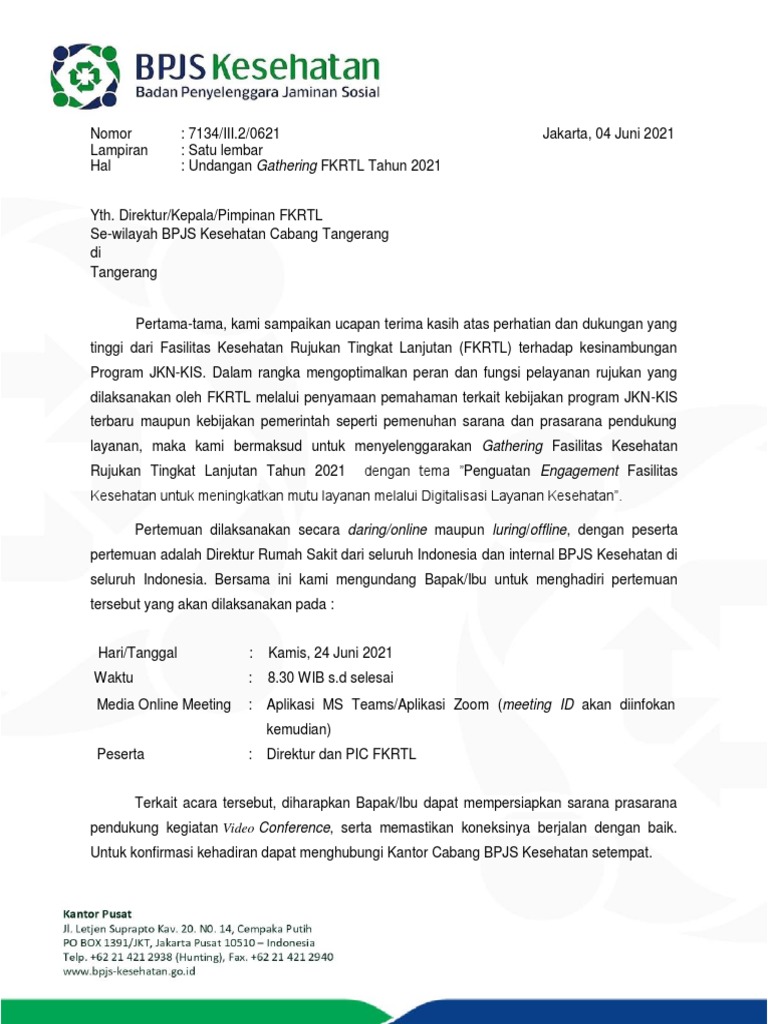 Undangan Gathering FKRTL 2021 | PDF