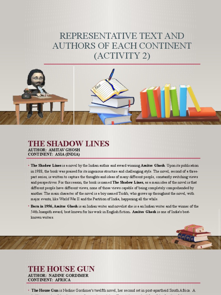 Representative Texts and Authors by Continent | PDF | Harry Potter | J ...