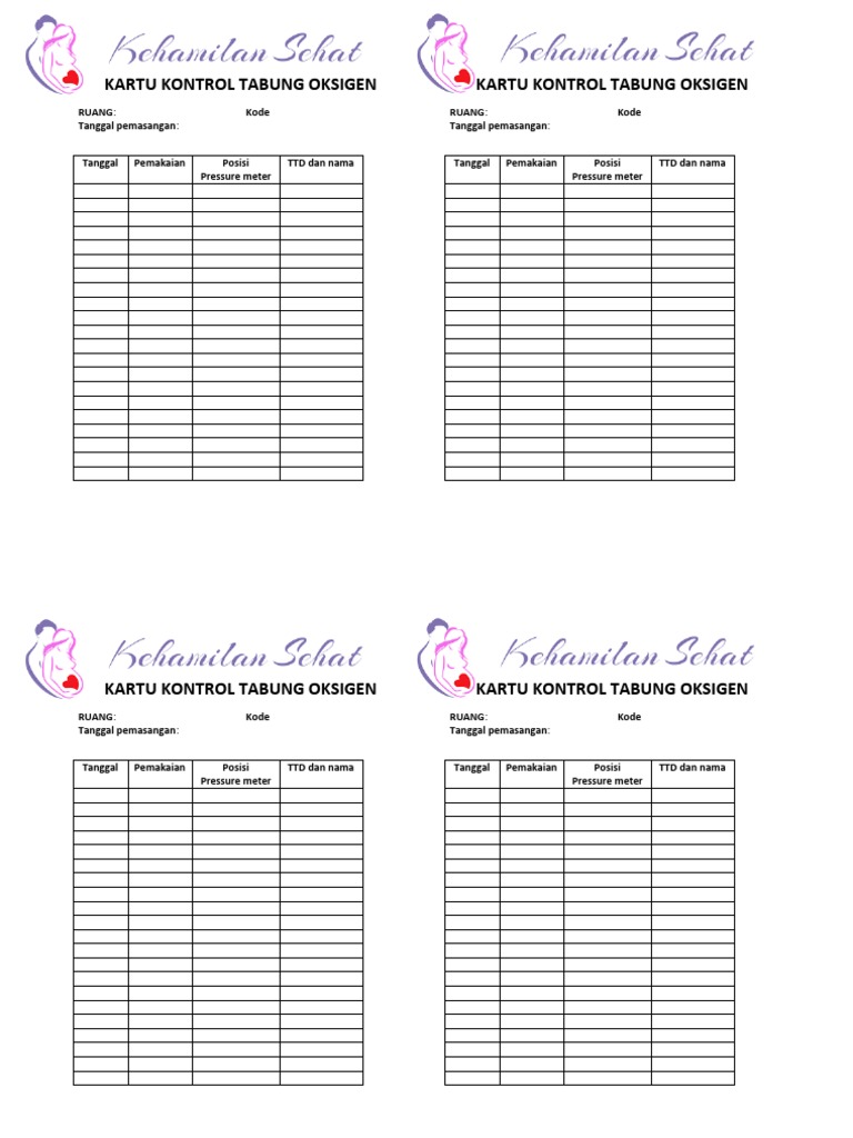 Kartu Kontrol Tabung Oksigen | PDF