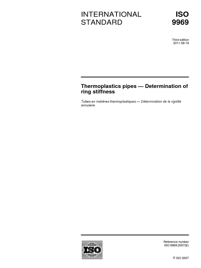 Iso 9969 2007 Determining The Ring Stiffness Value | PDF ...
