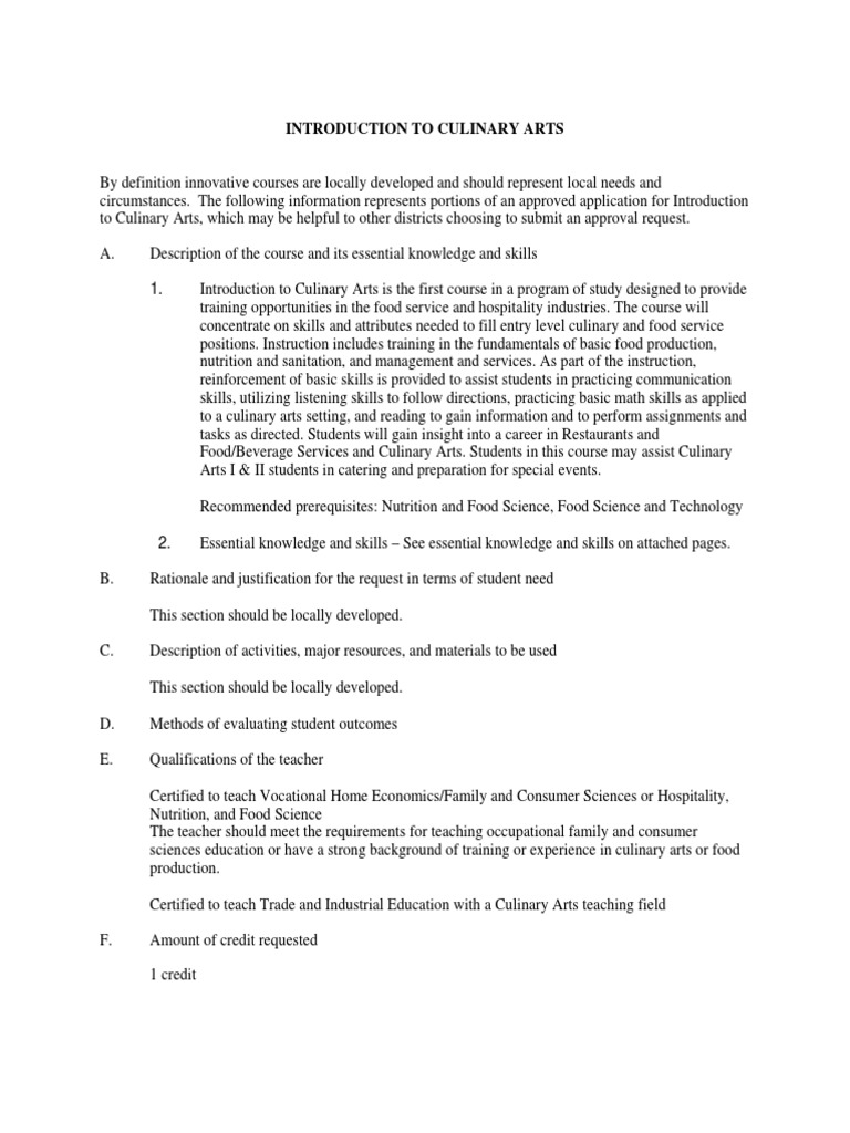 Introduction To Culinary Arts | PDF | Foods | Occupational Safety And ...