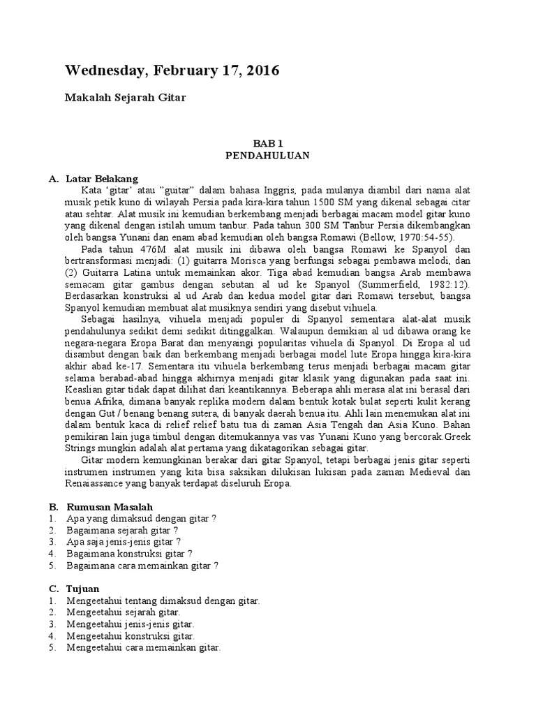 Sejarah dan Jenis-Jenis Gitar | PDF