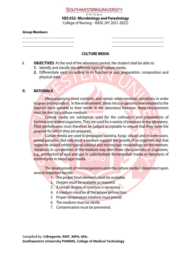 Culture Media | PDF | Growth Medium | Organisms