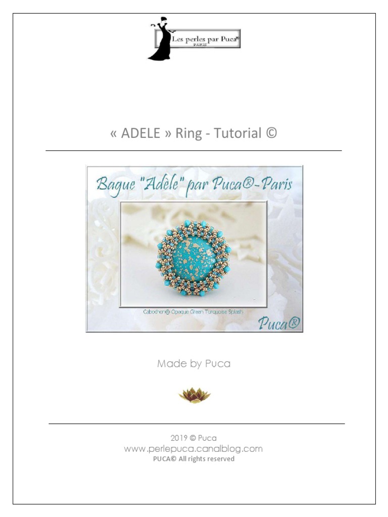 ADELE Ring - Tutorial ©: Made by Puca | PDF | Decorative Arts | Handicrafts