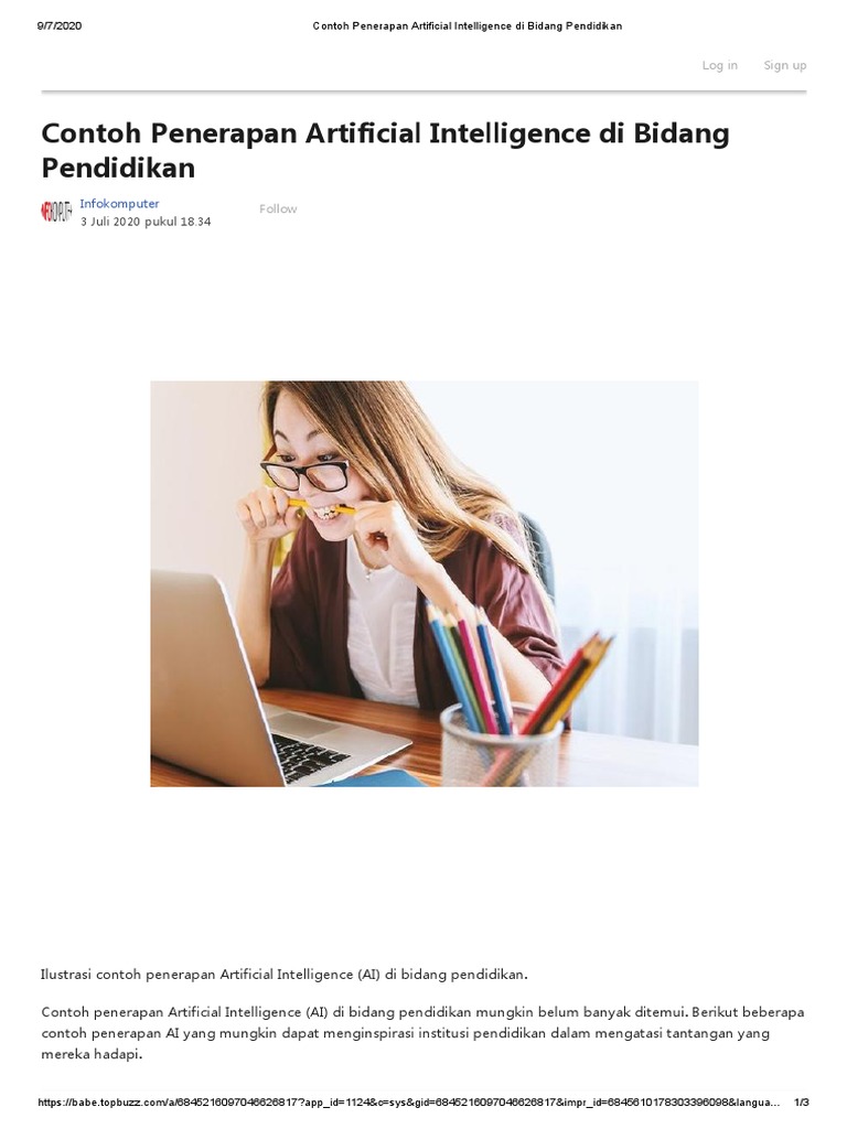 Artificial Intelligence Di Bidang Pendidikan | PDF