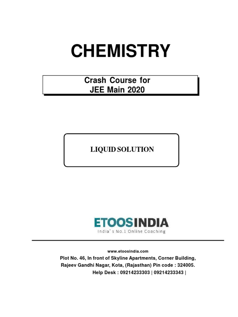 Liquid Solution | PDF | Solution | Physical Sciences