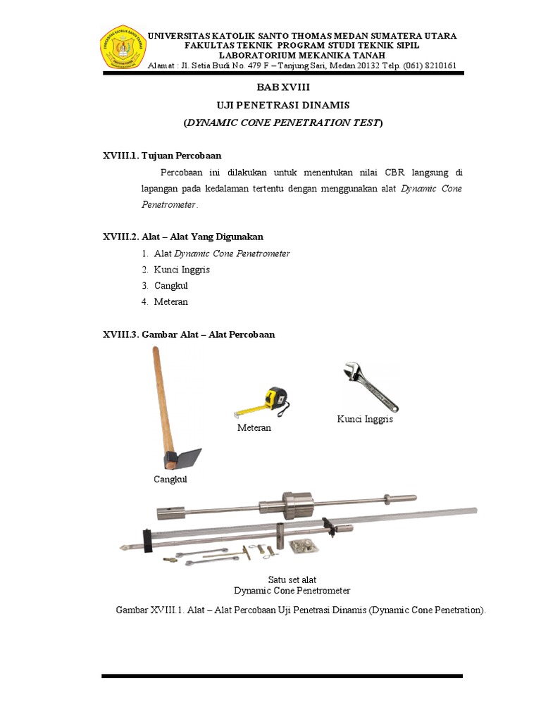Bab Xviii - Uji Penetrasi Dinamis (Dynamic Cone Penetration Test) | PDF