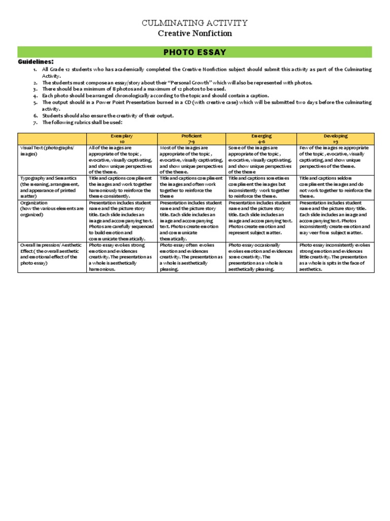 Culminating Activity | PDF | Essays | Aesthetics