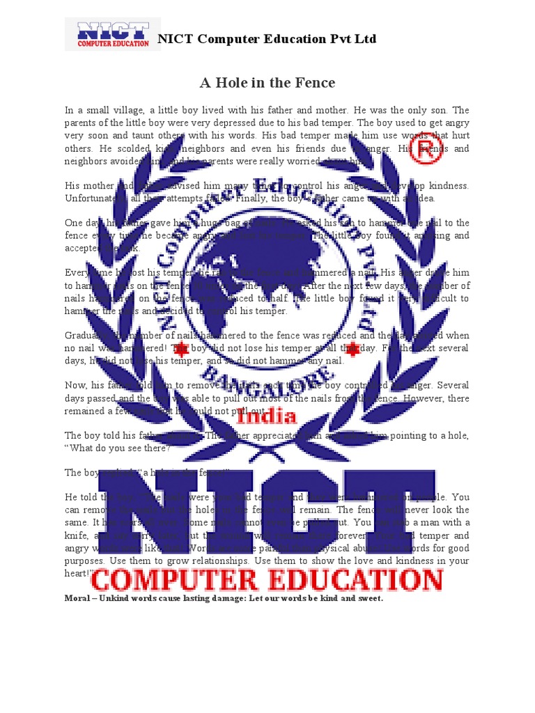 A Hole in The Fence: NICT Computer Education PVT LTD | Download Free ...