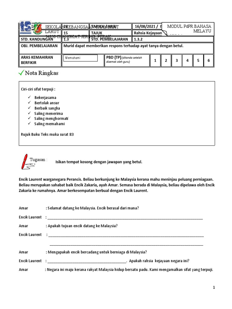 Modul Bm Tahun 6 Minggu 26 Pdf