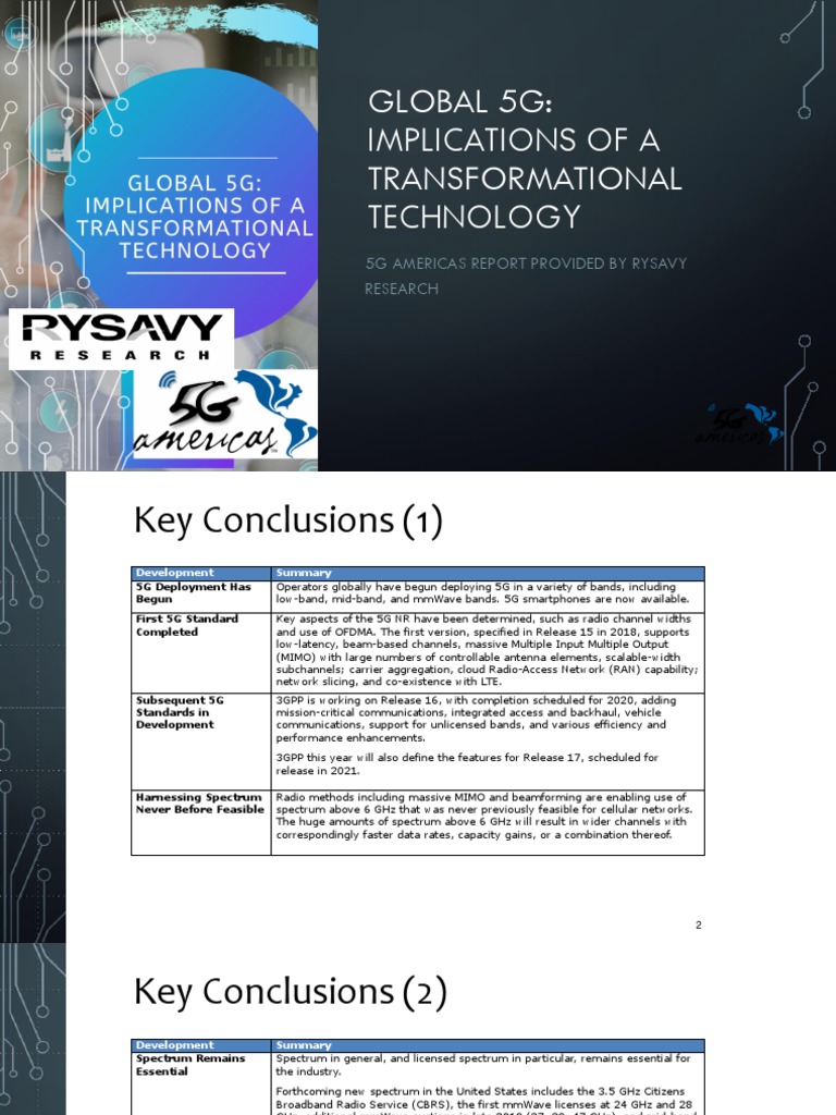 Global 5G - Implications of A Transformational Technology - Reference ...