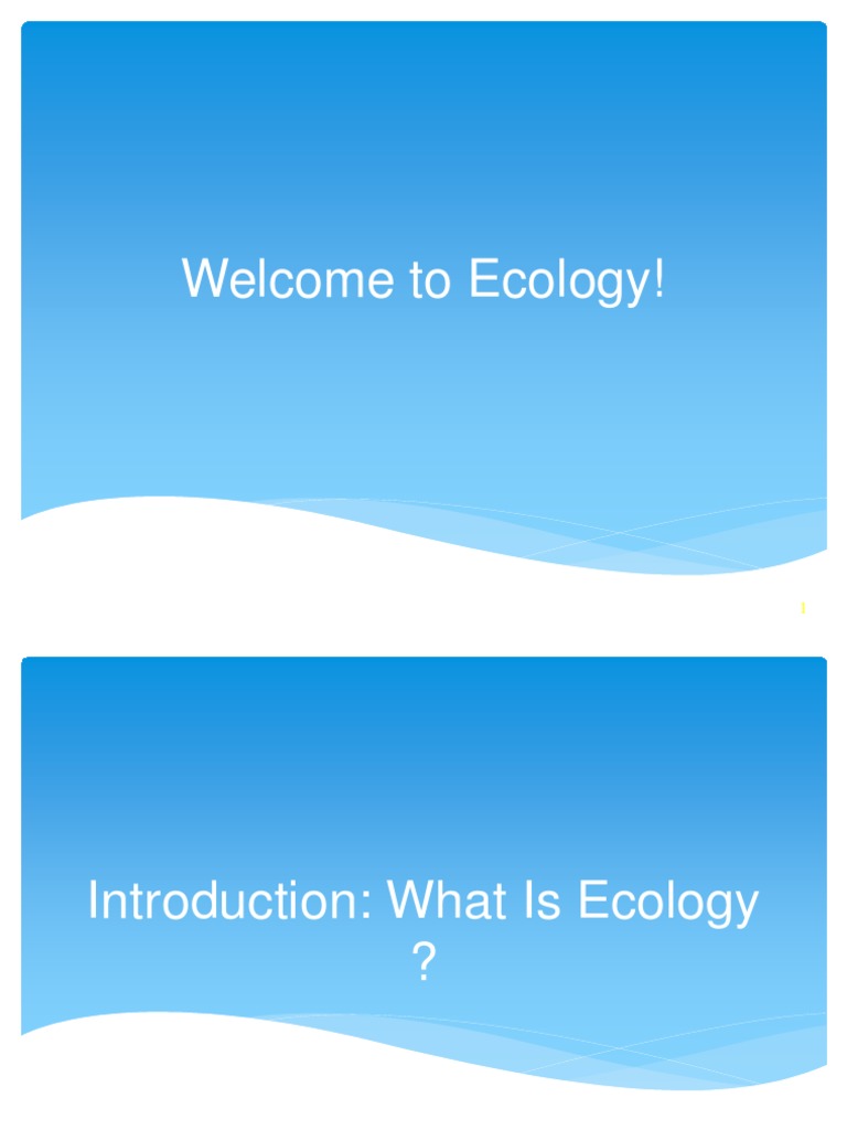 Session 1 Introduction To Ecology | PDF | Ecology | Forests