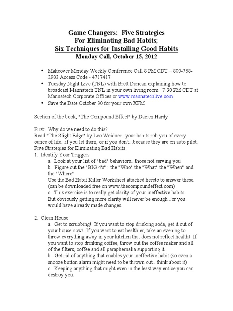 The Compound Effect Changing Habits | PDF | Habits