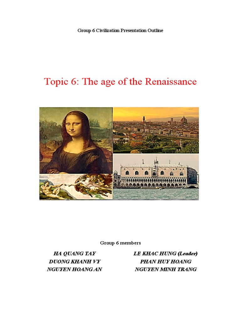 Group 6 - The Age of Renaissance | PDF