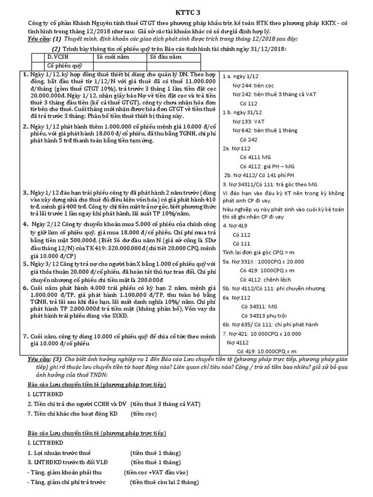 De Cuong On Tap KTTC 3 | PDF