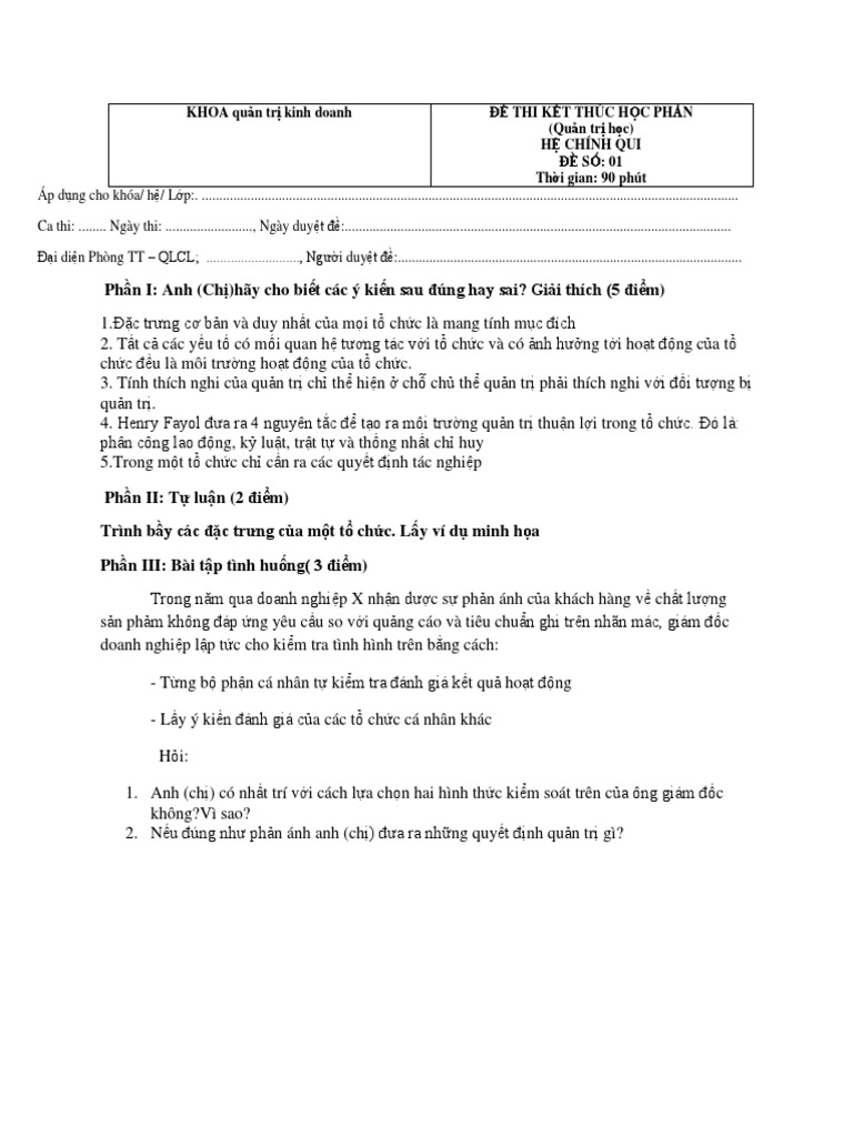 De Thi QTH - HVNH | PDF