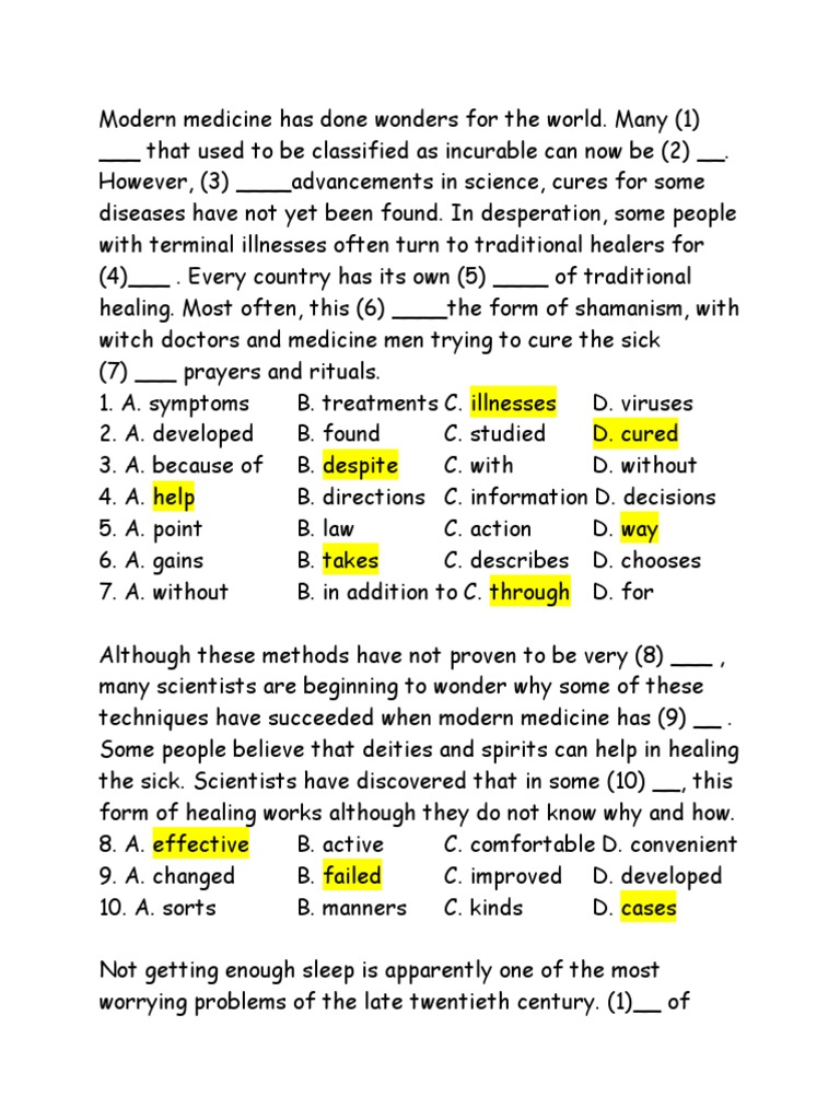 Cloze | PDF | Sleep | Alternative Medicine