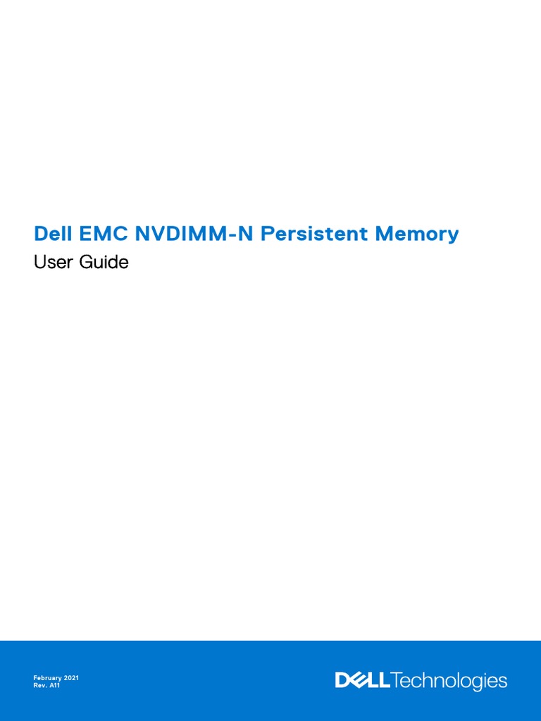 Dell EMC NVDIMM-N Persistent Memory: User Guide | PDF | Bios | Computer ...