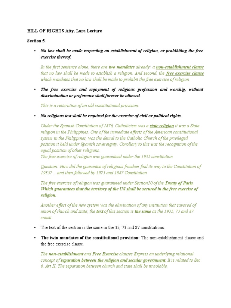 Religious Freedom and State Separation | PDF | Free Exercise Clause ...