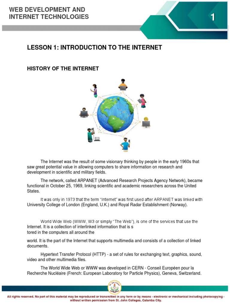 Grade 9 - Lesson 1 Comp | PDF | World Wide Web | Internet & Web