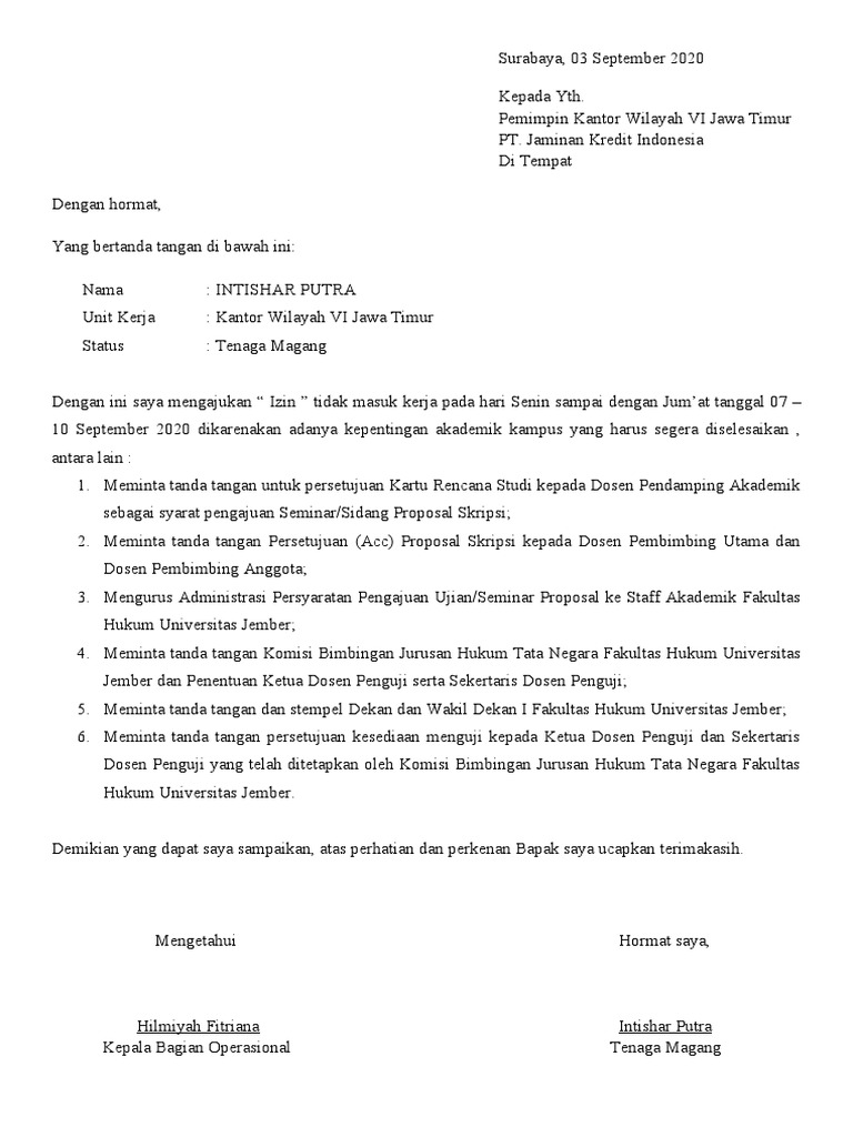 Format Surat Ijin | PDF