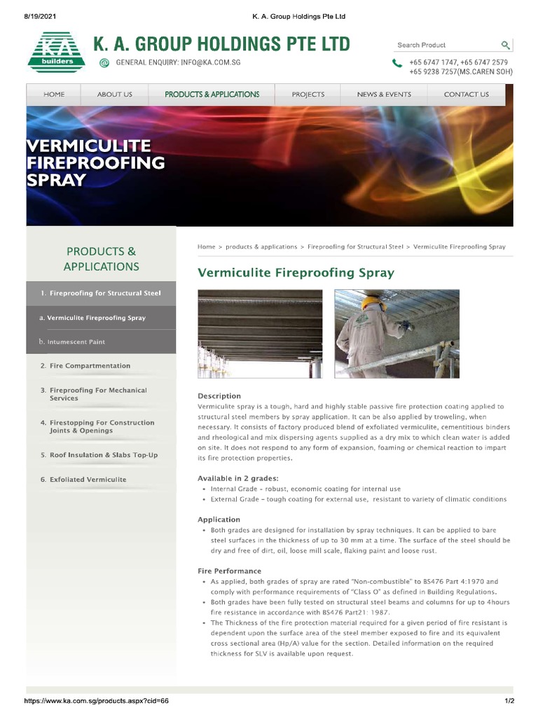 Fireproofing Coating - Vermiculite Spray | PDF