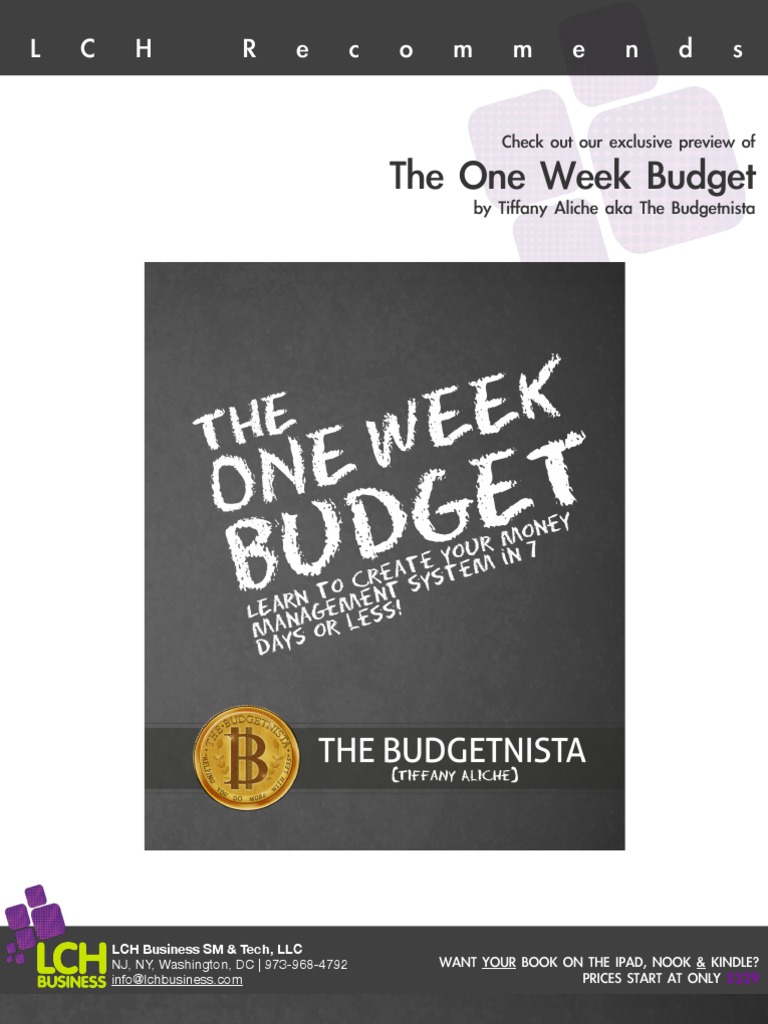 LCH Exclusive: 'The One Week Budget' Book Preview | PDF | Money | Books