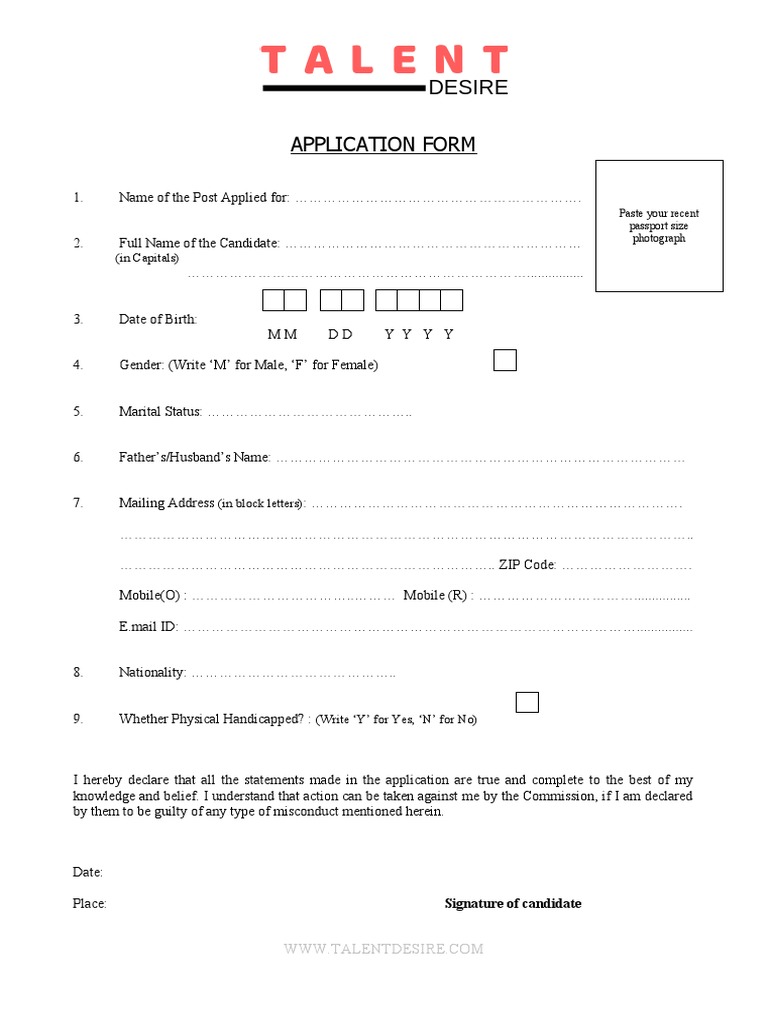Offline Job Application Form Template | PDF | Sports & Recreation | History
