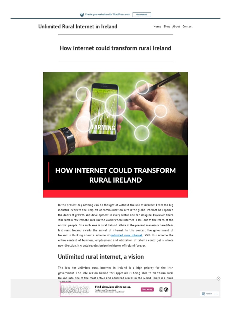 How Internet Could Transform Rural Ireland | PDF | Internet | Telecommuting