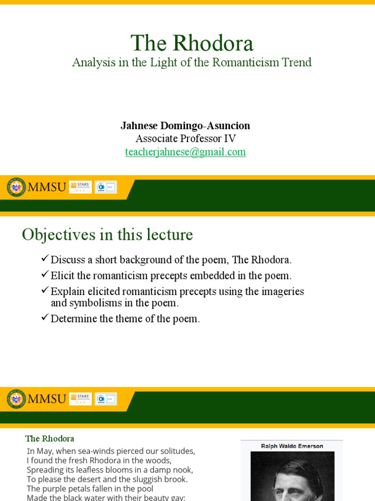 The Rhodora: Analysis in The Light of The Romanticism Trend | Download ...