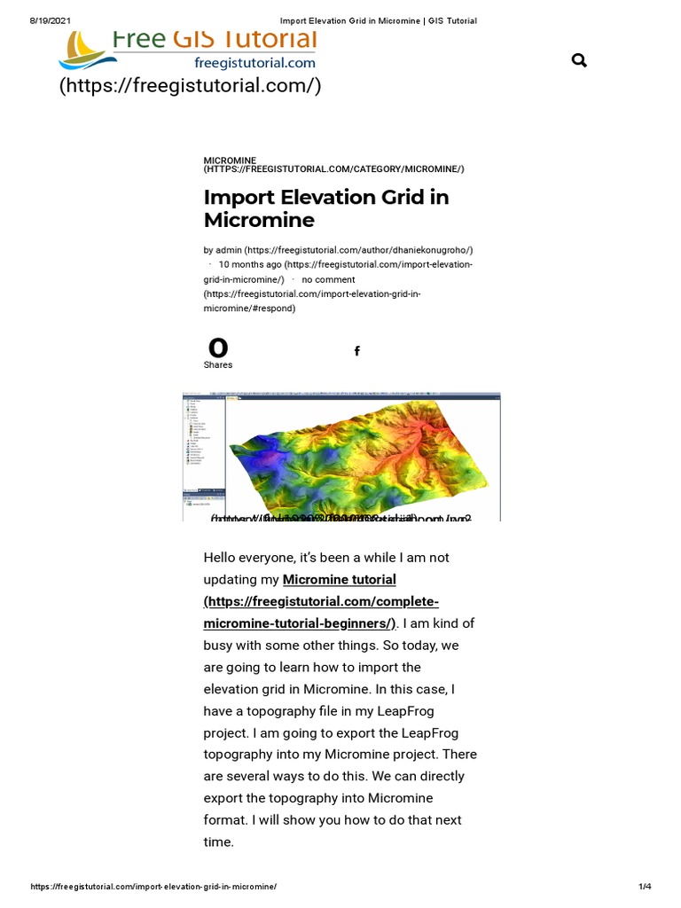 Import Elevation Grid In Micromine Gis Tutorial Pdf Geographic Information System