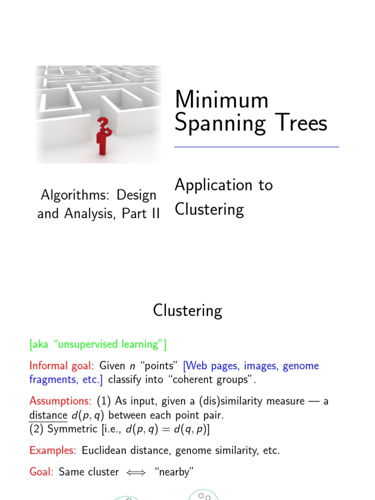 Minimum Spanning Trees: Application To Clustering | PDF | Teaching ...