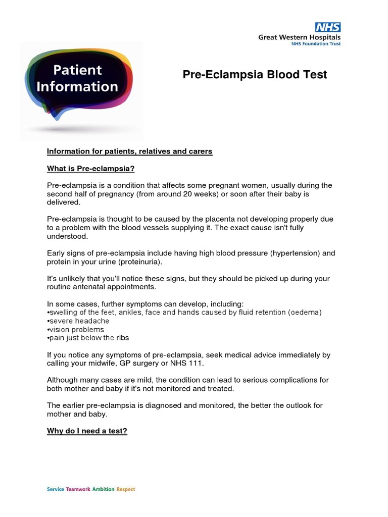 Pre Eclampsia Blood Test | PDF | Clinical Medicine | Public Health
