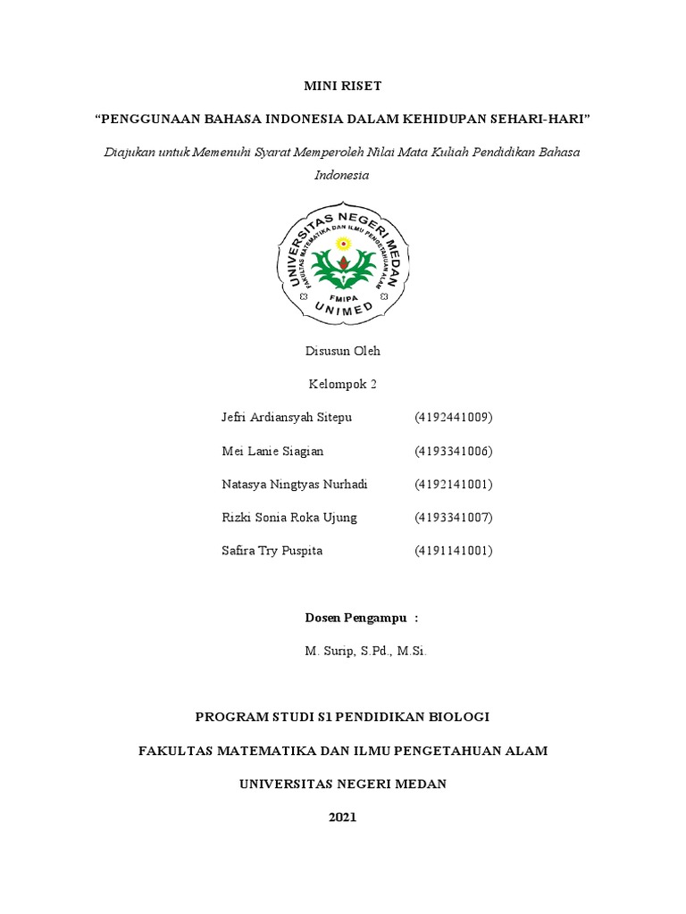 Mini Riset Bahasa Indonesia Kelompok 2 PSPB 19 A | PDF | Kajian Bahasa Asing